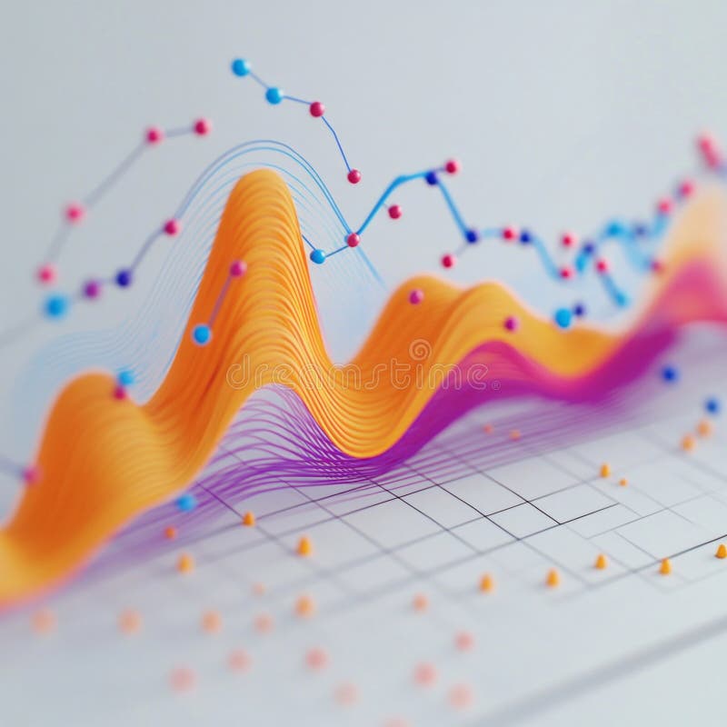Abstract 3d Data Visualization Colorful Waves Dots Graph Stock Photos - Free & Royalty-Free ...