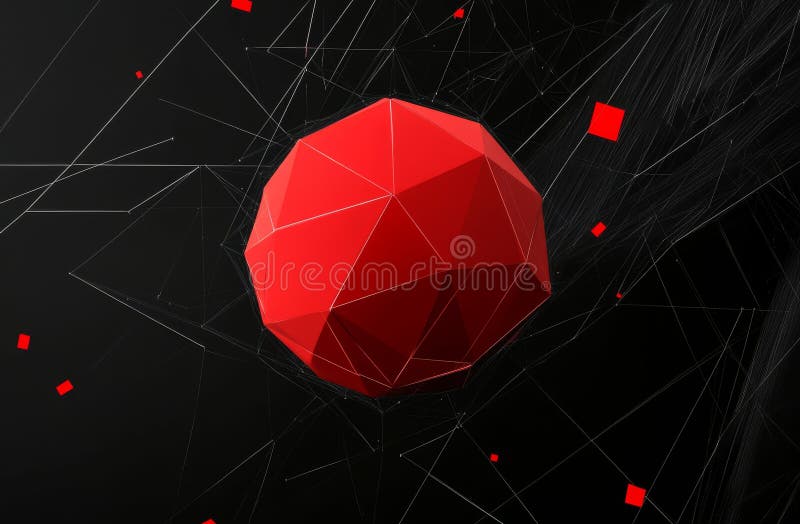 An Abstract 3D Depiction of a Low Poly Sphere with a Jumbled Structure ...