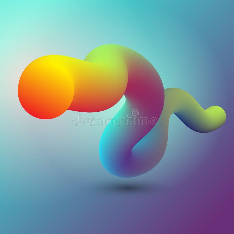 Abstract 3D Design of Fluid Like Shape Stock Vector - Illustration of ...