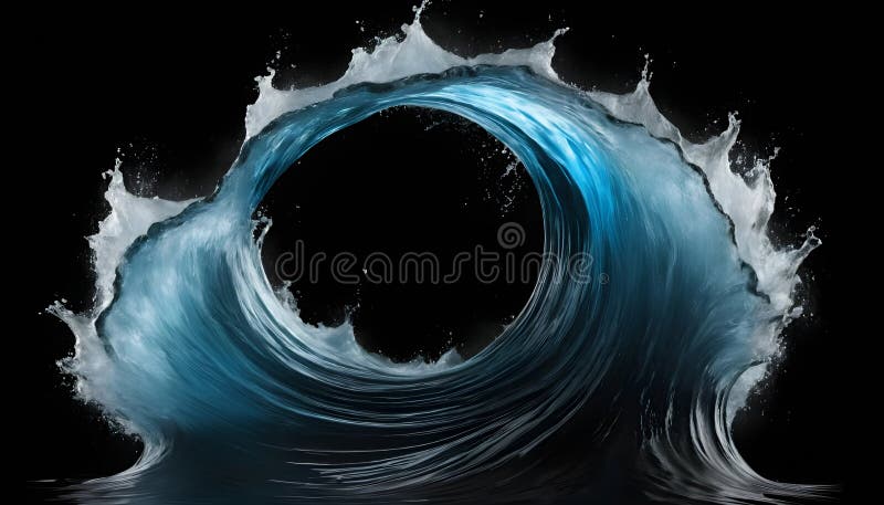 Abstract 3D Design of a Radiant Water Wave Bursting with Colors on a ...
