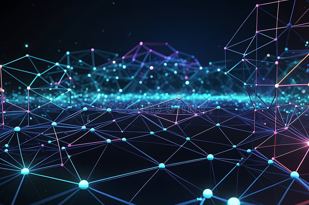 Abstract 3D Digital Background: Visualization of Network Capabilities and Technological ...