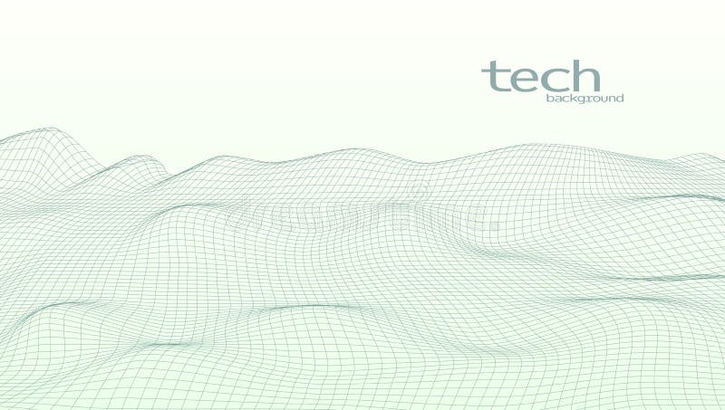 Abstract 3D Digital Grid Terrain Landscape Background Stock ...