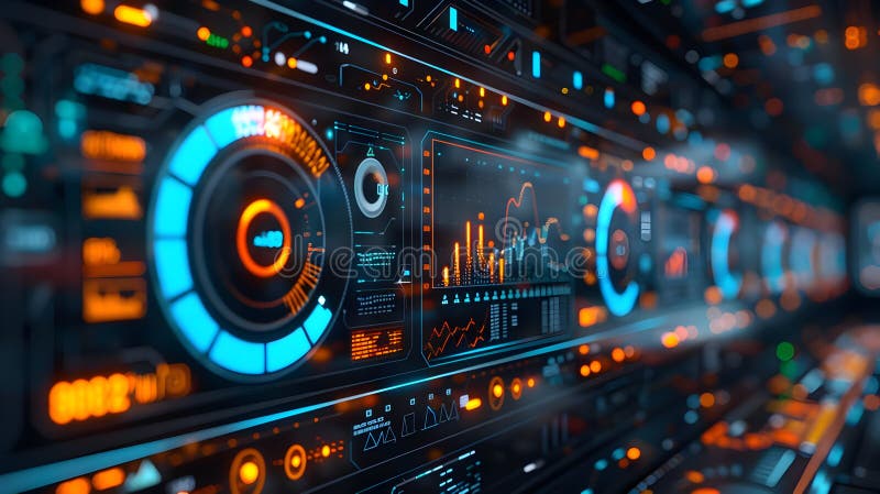 Abstract 3D Digital Interface Background Stock Illustration ...