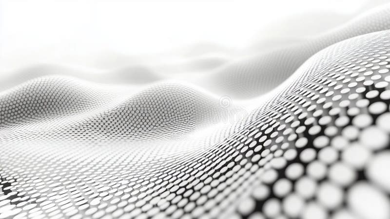 Abstract 3D Dotted Surface with Wave Pattern Stock Illustration ...