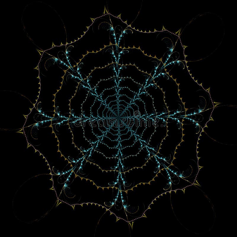 3d Effect Fractal Spider Web Graphic Stock Illustration - Illustration ...