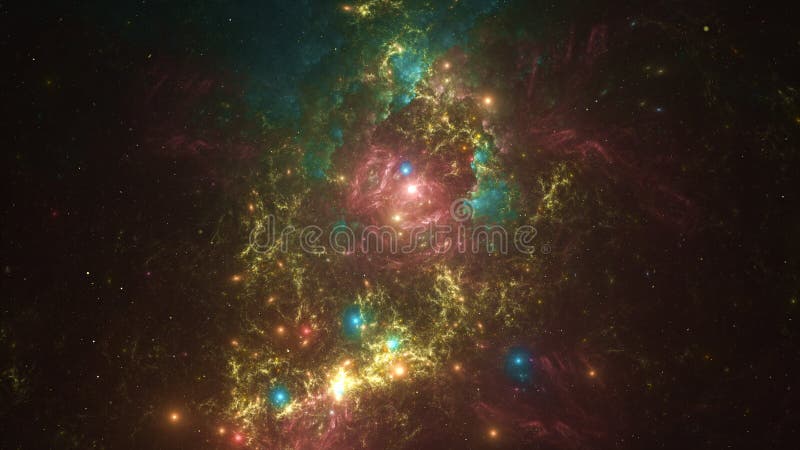 3d Effect Abstract Nebula Stars Space Scene Stock Illustration ...