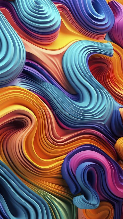 Abstract 3D Elements with Vibrant Color Scheme AI Generated Stock ...