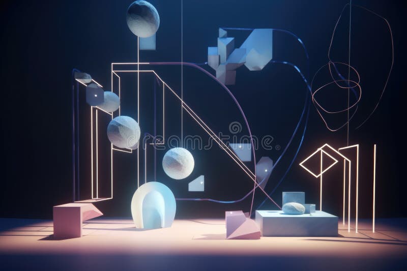 Floating Shapes 3d Stock Illustrations – 1,532 Floating Shapes 3d Stock ...