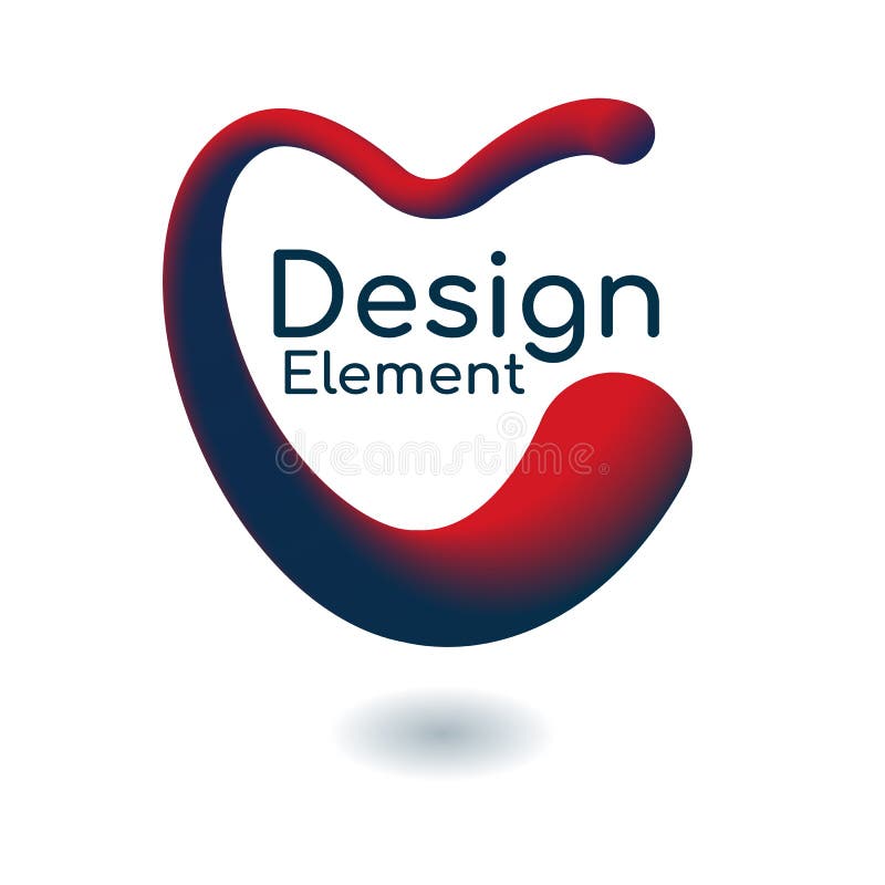 Abstract 3d Fluid Design Element Isolated on White Background. Gradient ...