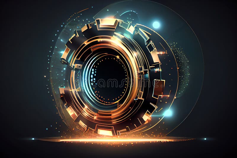 Abstract 3d Futuristic Object. Generative AI Stock Illustration ...