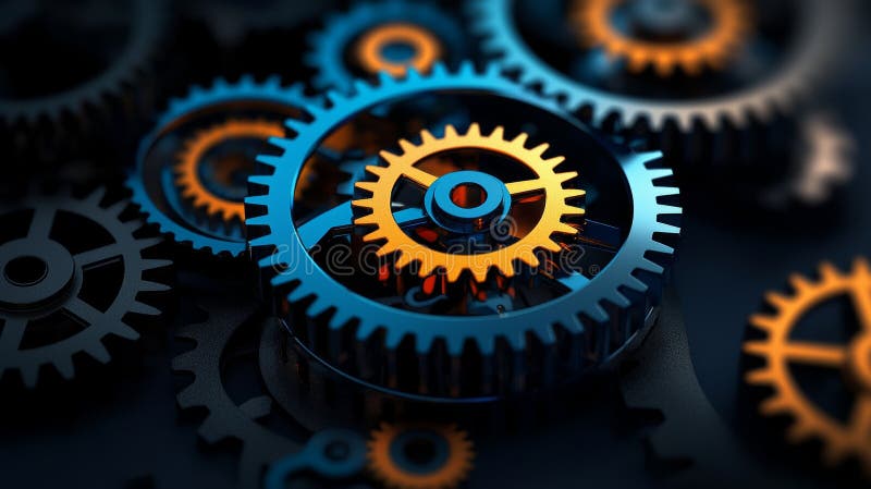 Abstract 3D Gears and Cogs Representing the Intricate Mechanical ...