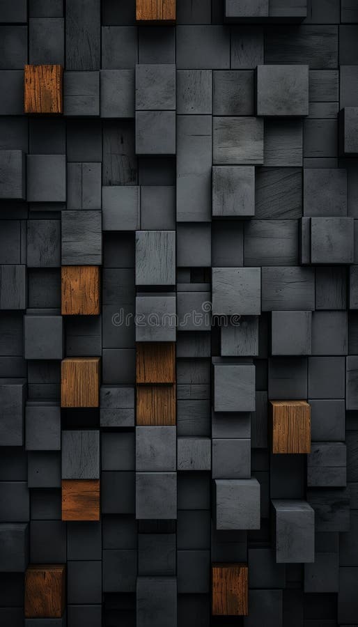 Abstract 3D Geometric Background, Textured with Random Protruding ...