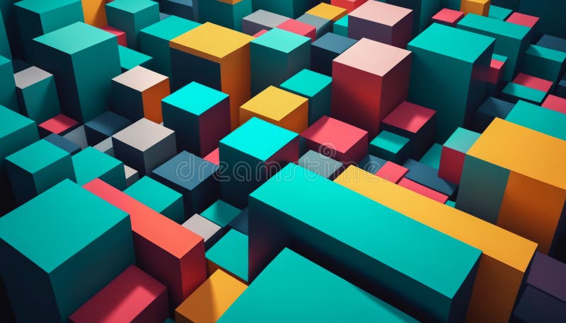 Abstract 3D Geometric Blocks. Backgrounds, Modern Designs, and Creative ...