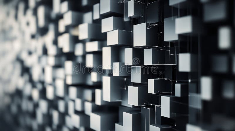 Abstract 3D Geometric Cubes Background with Depth and Perspective in ...