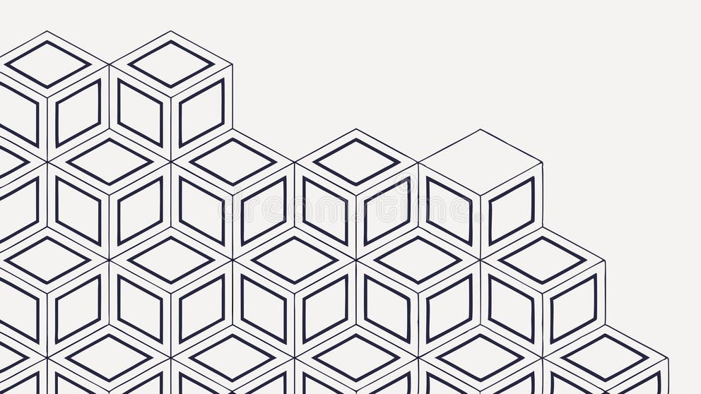 Abstract 3D Geometric Cubes Pattern Art, Vector Design Generative AI ...