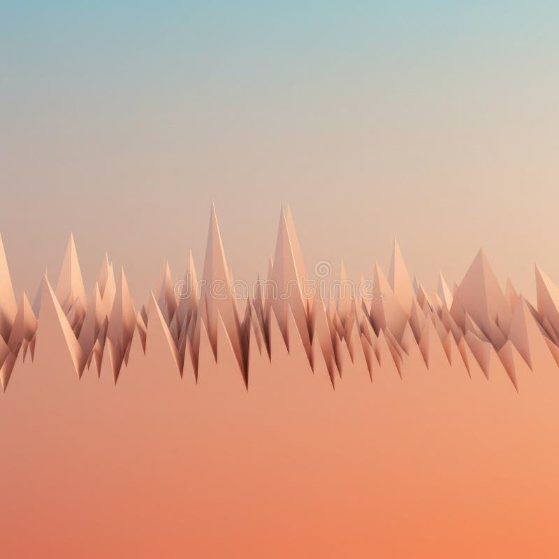 Abstract 3D Geometric Landscape with Pastel Spikes Stock Illustration ...