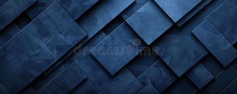 Abstract 3D Geometric Pattern with Dark Blue Rectangular Shapes, Modern ...