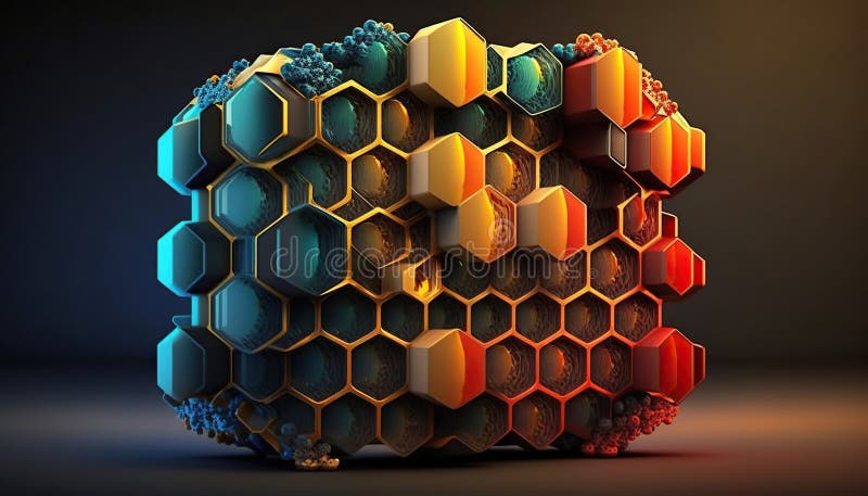 Colorful Abstract Geometric 3D Diorama Render, Volumetric Lighting, Volumetric Fog, Generative ...