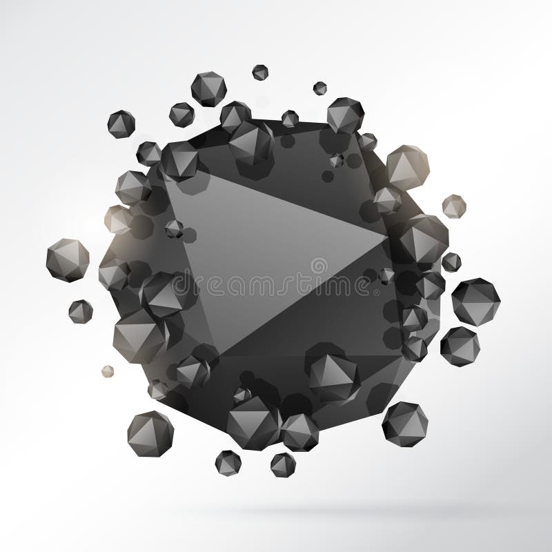 Abstract 3d Geometric Shape Particles Background Stock Vector ...