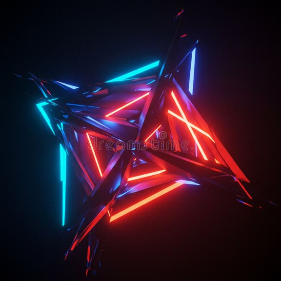 Abstract 3D Geometric Shape with Sharp, Angular Sections. the Structure ...