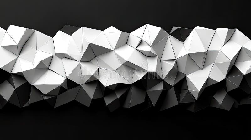 Abstract 3D Geometric Shapes, Black Background, Modern Design ...