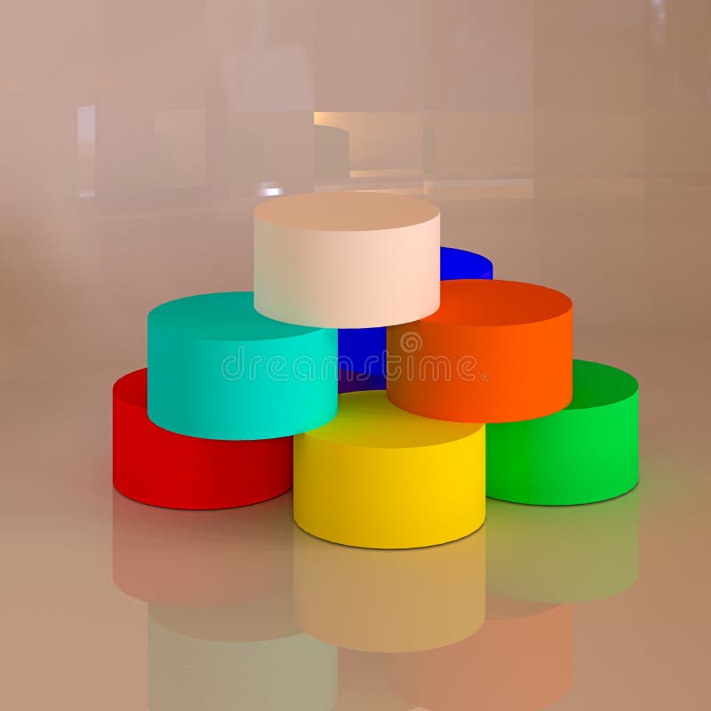 Abstract 3D Geometric Shapes. Cylinders. Stock Illustration ...