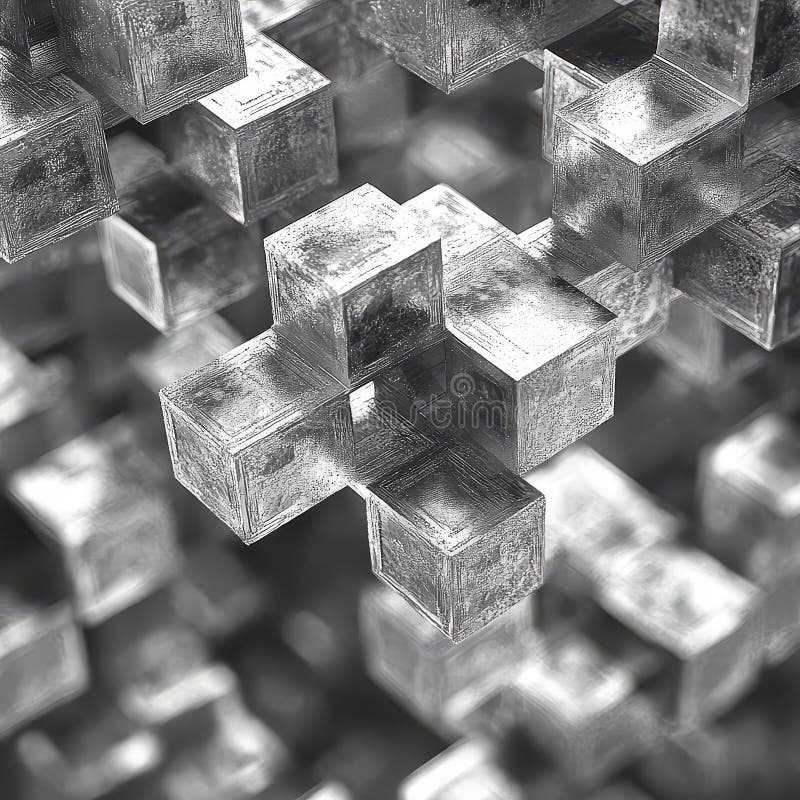 Abstract 3d Geometric Shapes Metallic Tones Reflective Surfaces Stock Photos - Free & Royalty ...