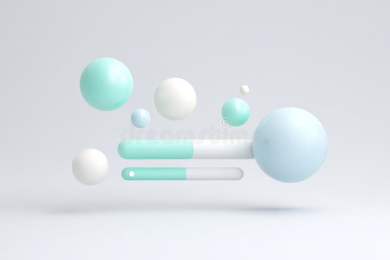 Abstract 3d Geometric Shapes and Spheres on Light Background Stock ...