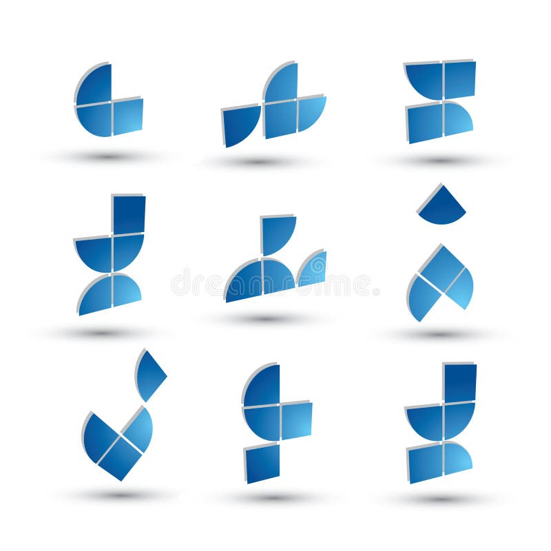 Abstract 3d Geometric Simple Symbols Set, Vector Abstract Icons. Stock ...