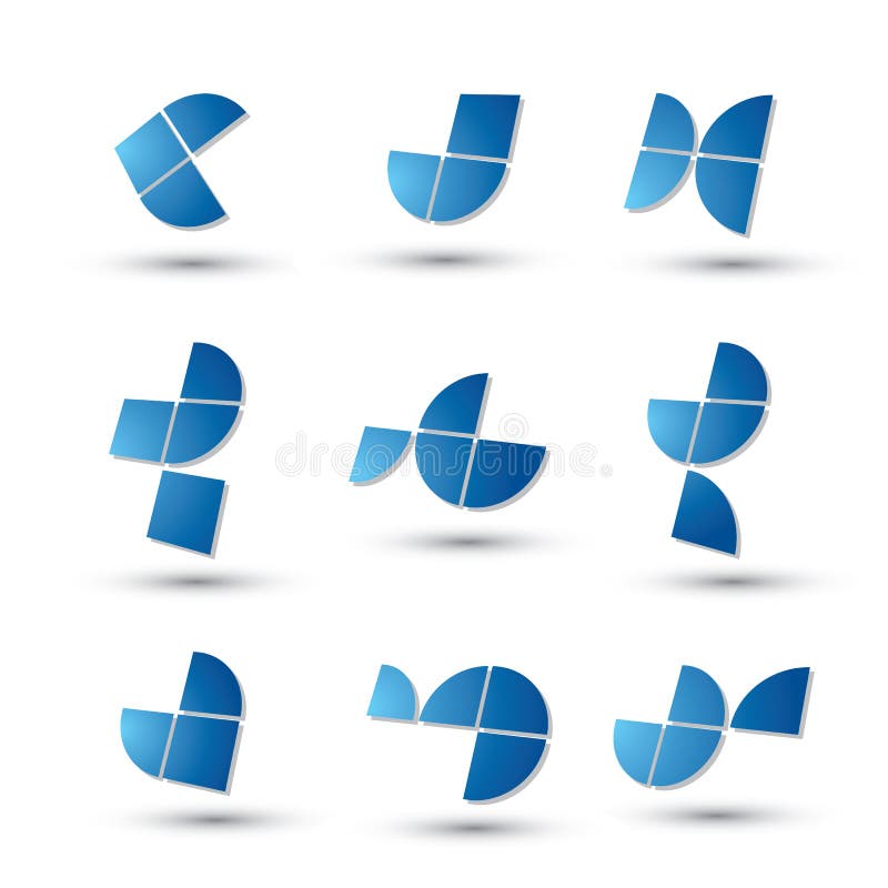 Abstract 3d Geometric Simple Symbols Set. Stock Vector - Illustration ...