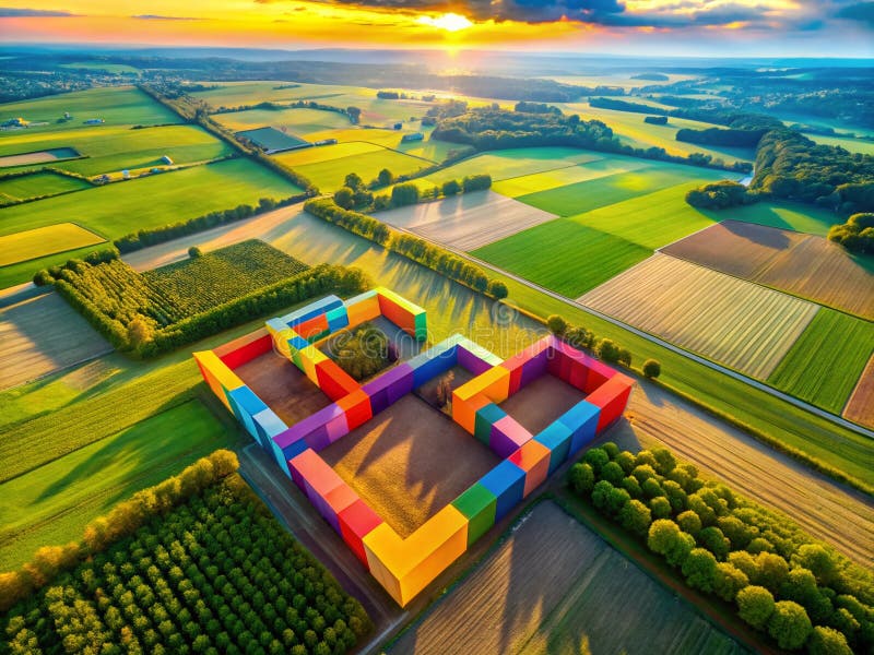 Abstract 3D Geometric Square Alphabet Letters a Modern Aerial ...