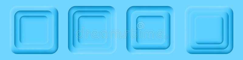 Abstract 3d Geometric Square Shapes with Rounded Corners. Stock Vector ...