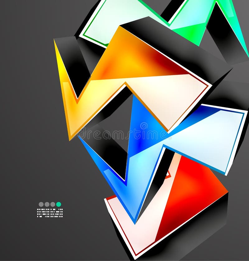 Abstract 3D Geometrical Design Stock Vector - Illustration of modern ...