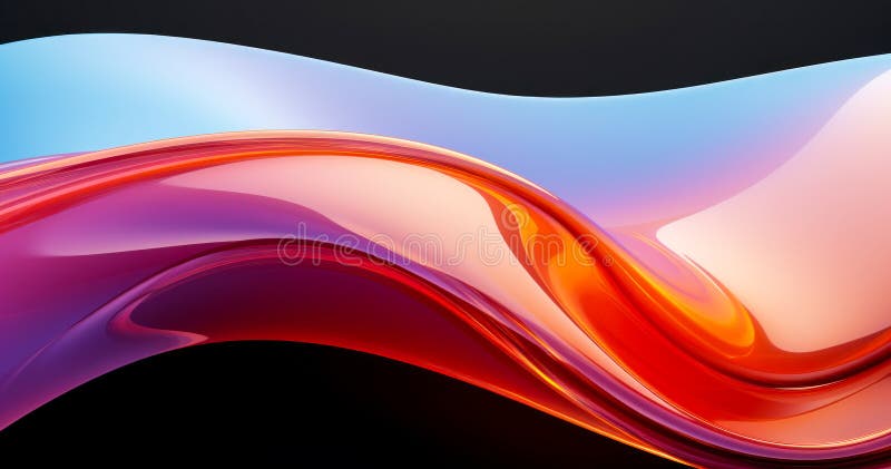 Abstract 3d Glass Render Glossy Reflective Organic Curve Wave in Motion ...
