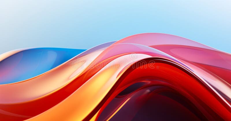 Abstract 3d Glass Render Glossy Reflective Organic Curve Wave in Motion ...