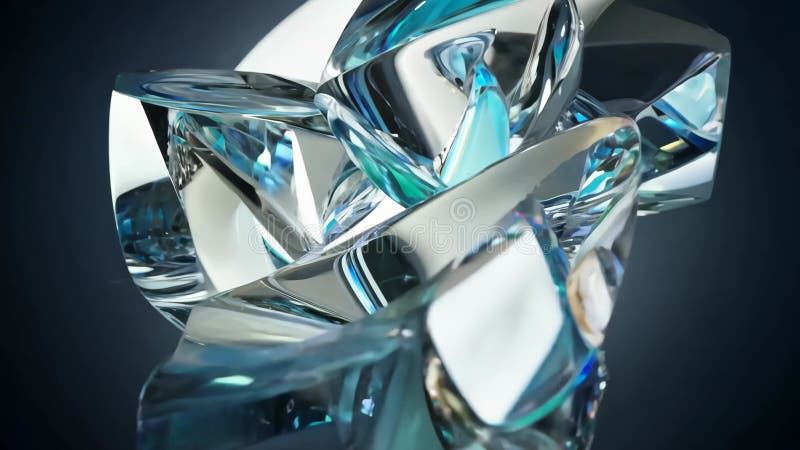 Abstract 3D Glass Shapes Spinning Stock Footage - Video of glasses ...