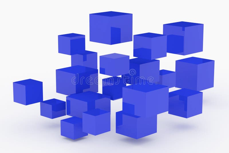 Abstract 3D Glossy Cubes Background. Stock Illustration - Illustration ...