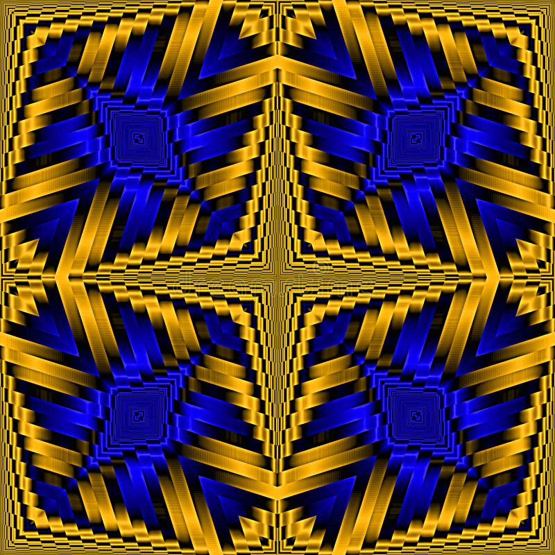 3d Gold Blue Geometric Color Gradient Pattern Stock Illustration ...