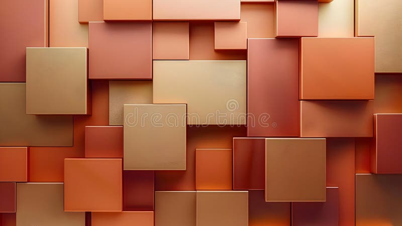 Abstract 3D Gold and Copper Cube Background Stock Illustration ...