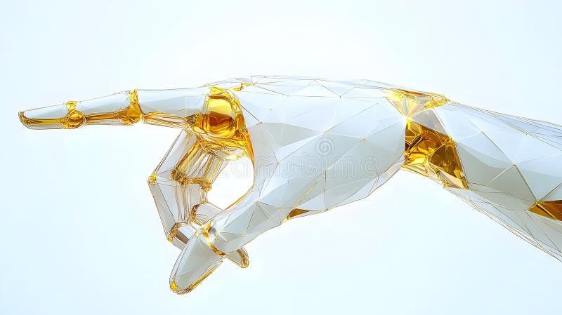 Abstract 3D Gold and White Robotic Hand Illustration Stock Illustration ...