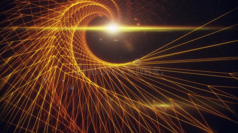 3D Gold Wireframe Spiral Grid in Outer Space Loopable Background Stock ...