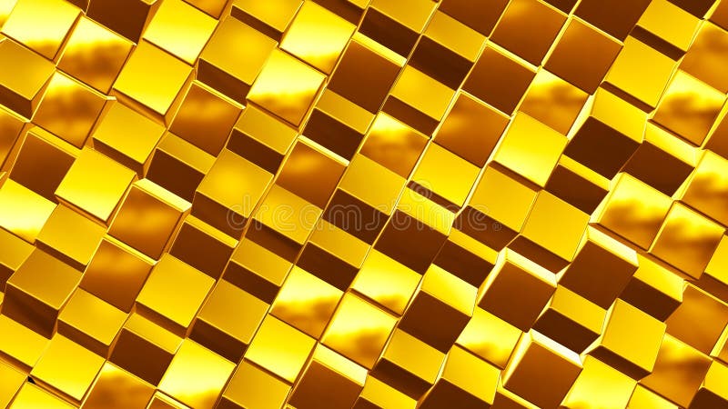 Abstract 3d Golden Business Background Made of Metallic Boxes Stock ...