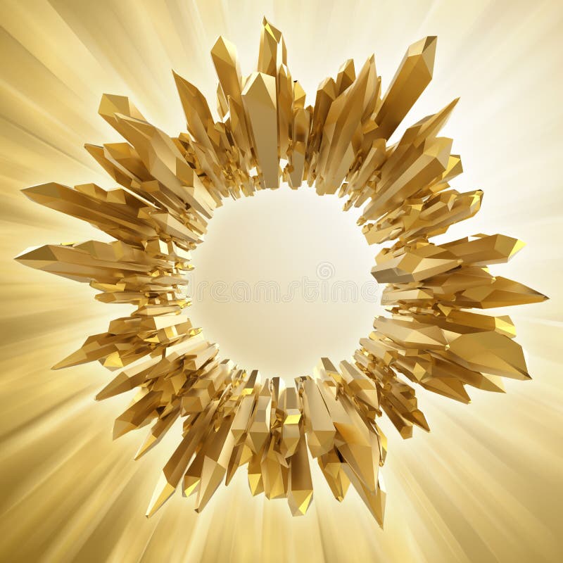 Abstract 3d Golden Crystallized Background Stock Illustration ...