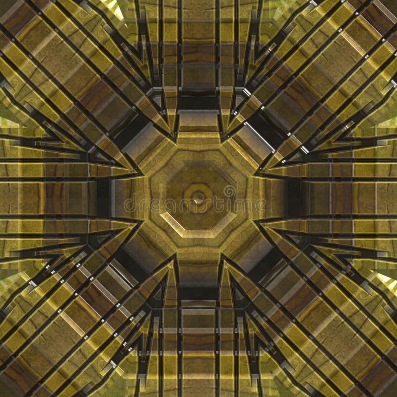 3d Golden Metallic Octagonal Graphic Stock Image - Image of pattern ...