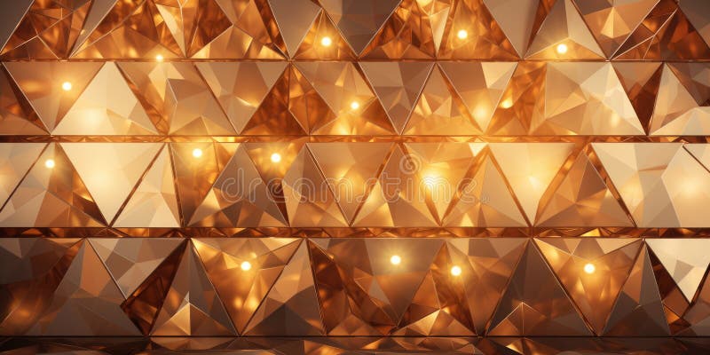 Abstract 3d Golden Triangles Background Pattern Texture. Generative AI ...
