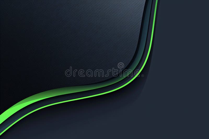 Abstract 3d Green Flow Wave on Dark Background. Digital Data Structure ...