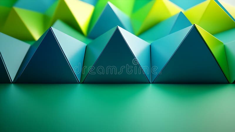 Abstract 3D Green Pyramid Background Stock Illustration - Illustration ...