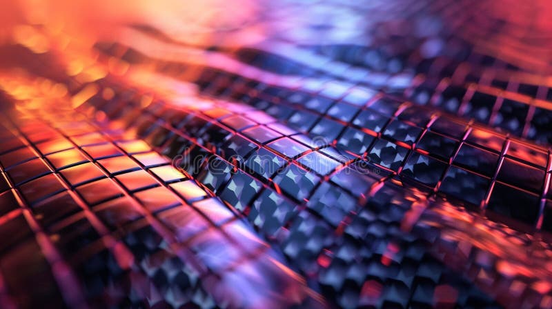 Abstract 3D Grid Background with Layered Planes and Depth of Field ...