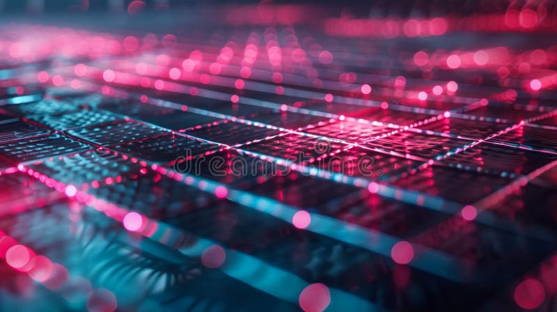 Abstract 3D Grid Background with Layered Planes and Depth of Field ...