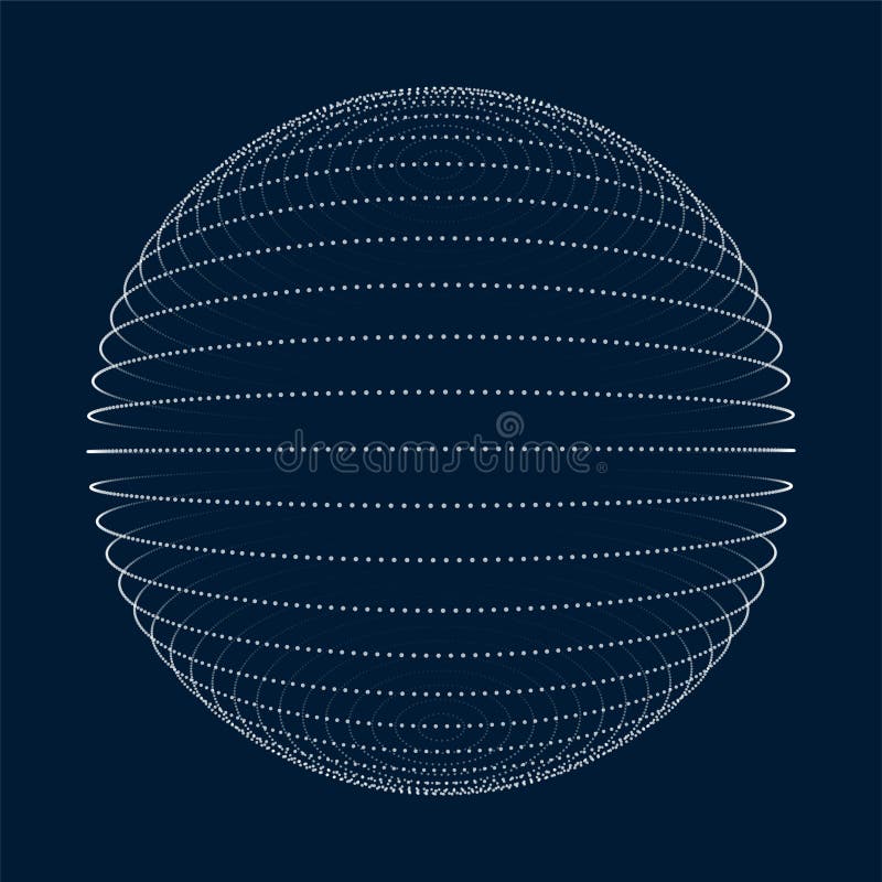 Abstract 3d Grid Globe Dots in Technology Style Vector Stock Vector ...
